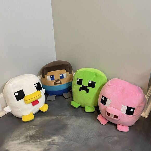Mattel | Toys | Minecraft Cuutopia Steve Creeper Chicken Pig Inch Plush ...